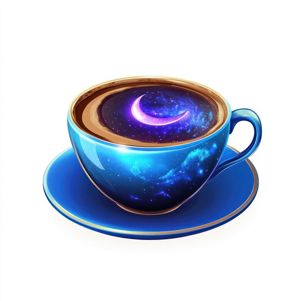 Blue galaxy coffee illustration beverage | Free Photo Illustration ...