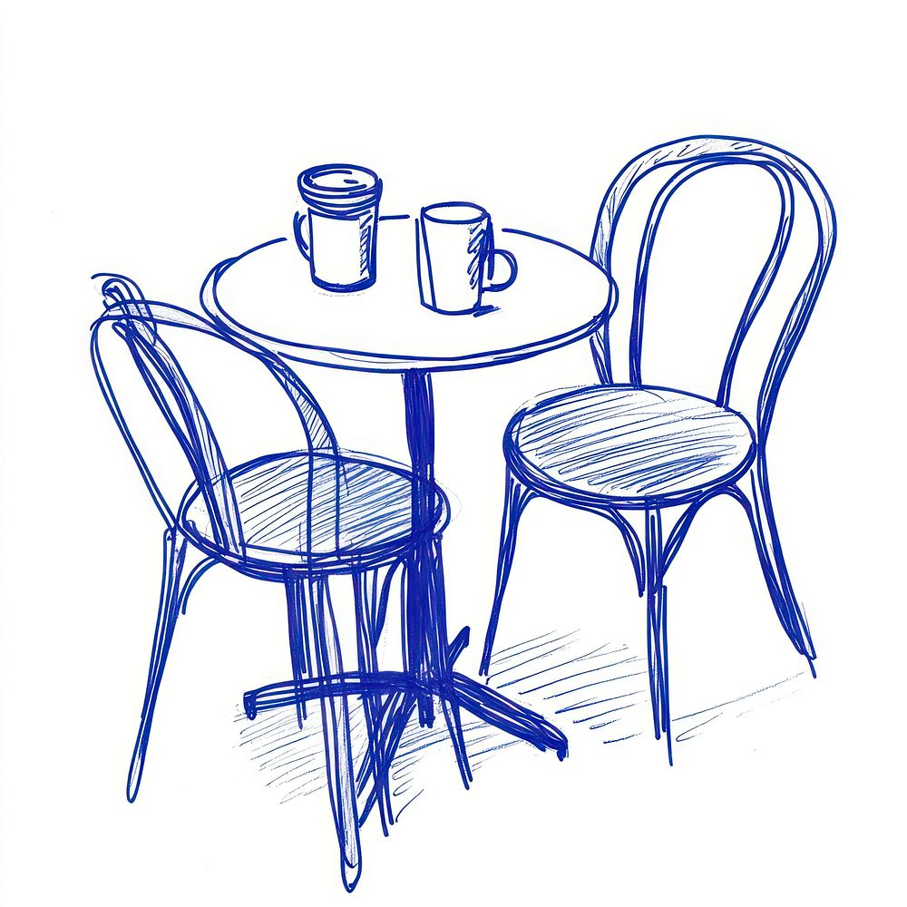 Outline Dining table drawing sketch | Free Photo Illustration - rawpixel