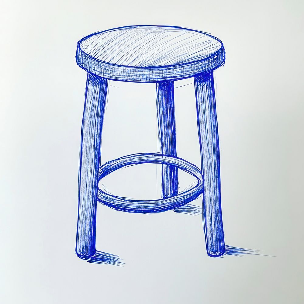 Outline Stool drawing furniture sketch. | Free Photo Illustration ...
