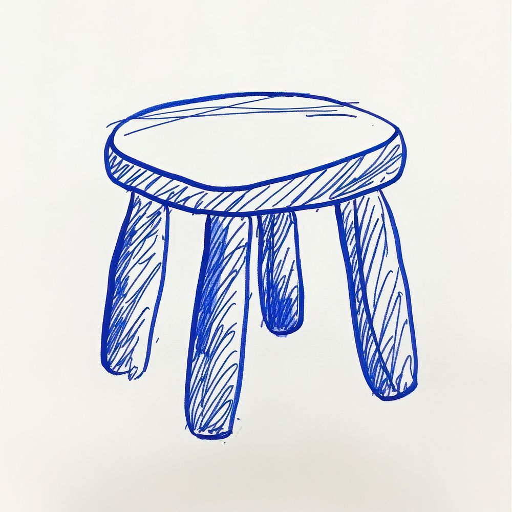 Outline Stool furniture drawing simple. | Free Photo Illustration ...