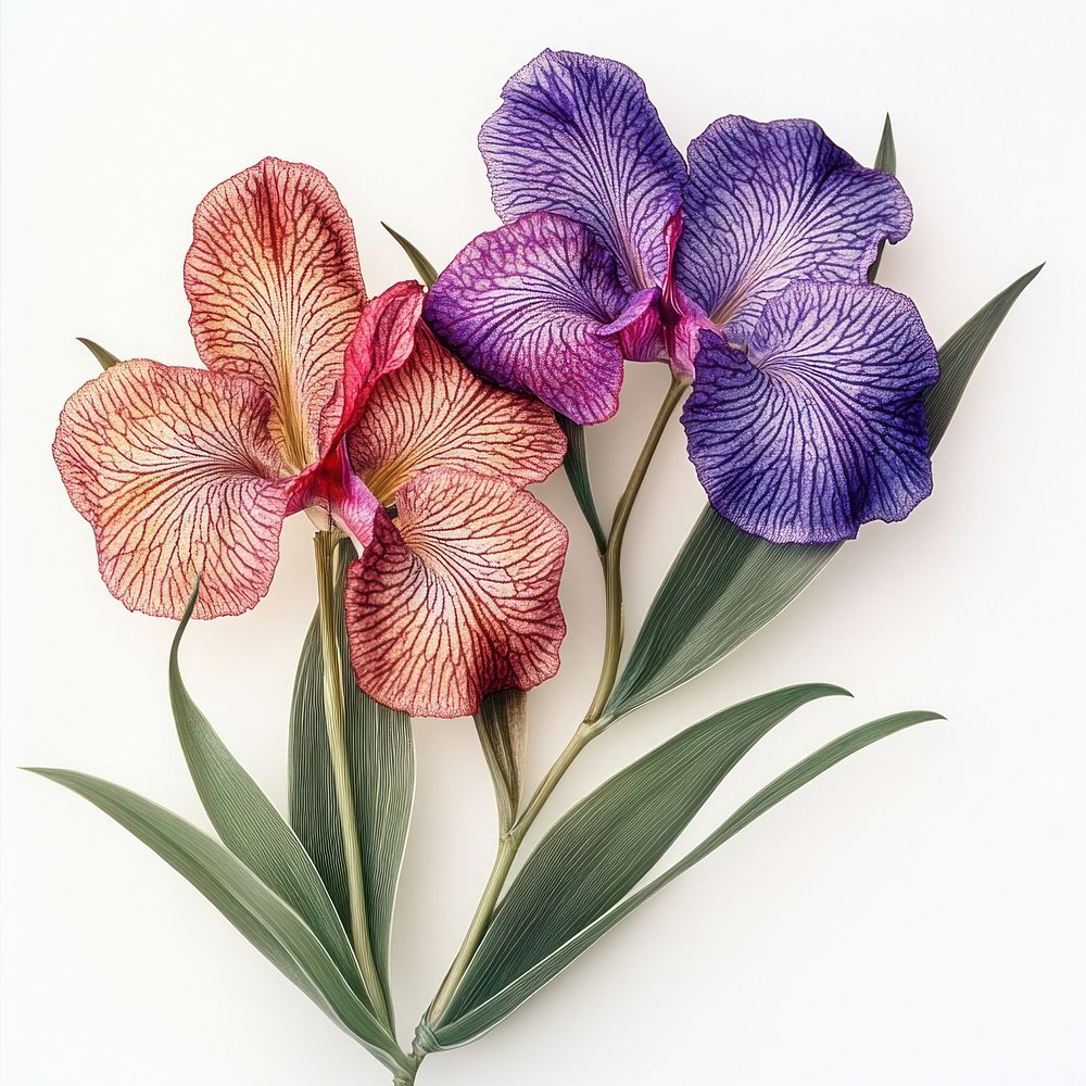 Vanda flowers petals iris illustration | Free Photo - rawpixel
