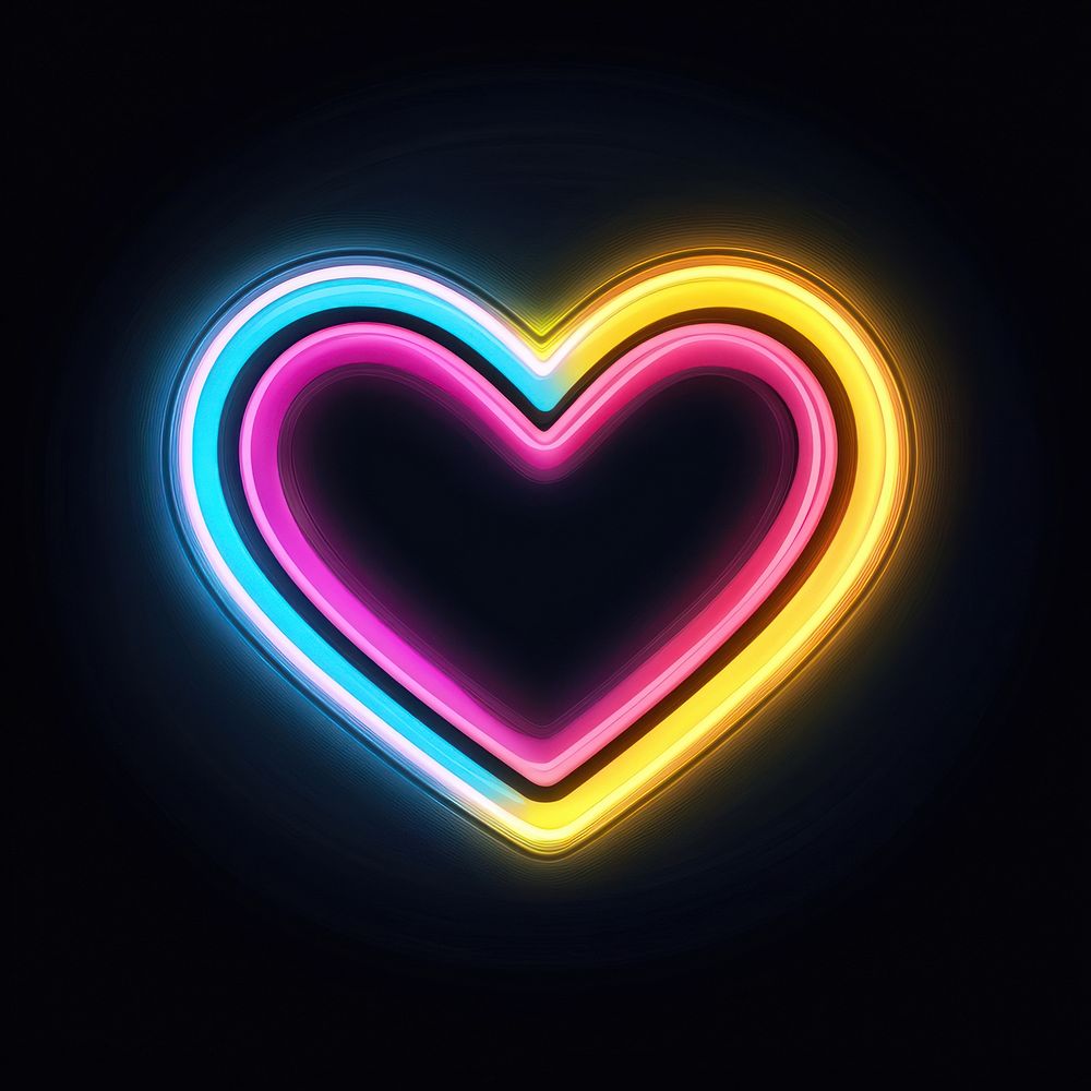 Neon heart symbol illustration colorful | Free Photo Illustration ...