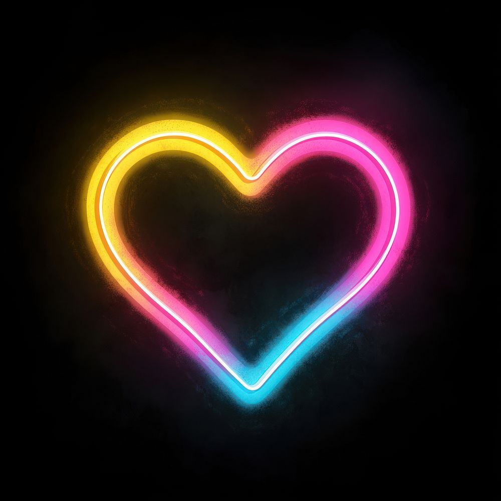 Neon heart symbol illustration colorful | Free Photo Illustration ...