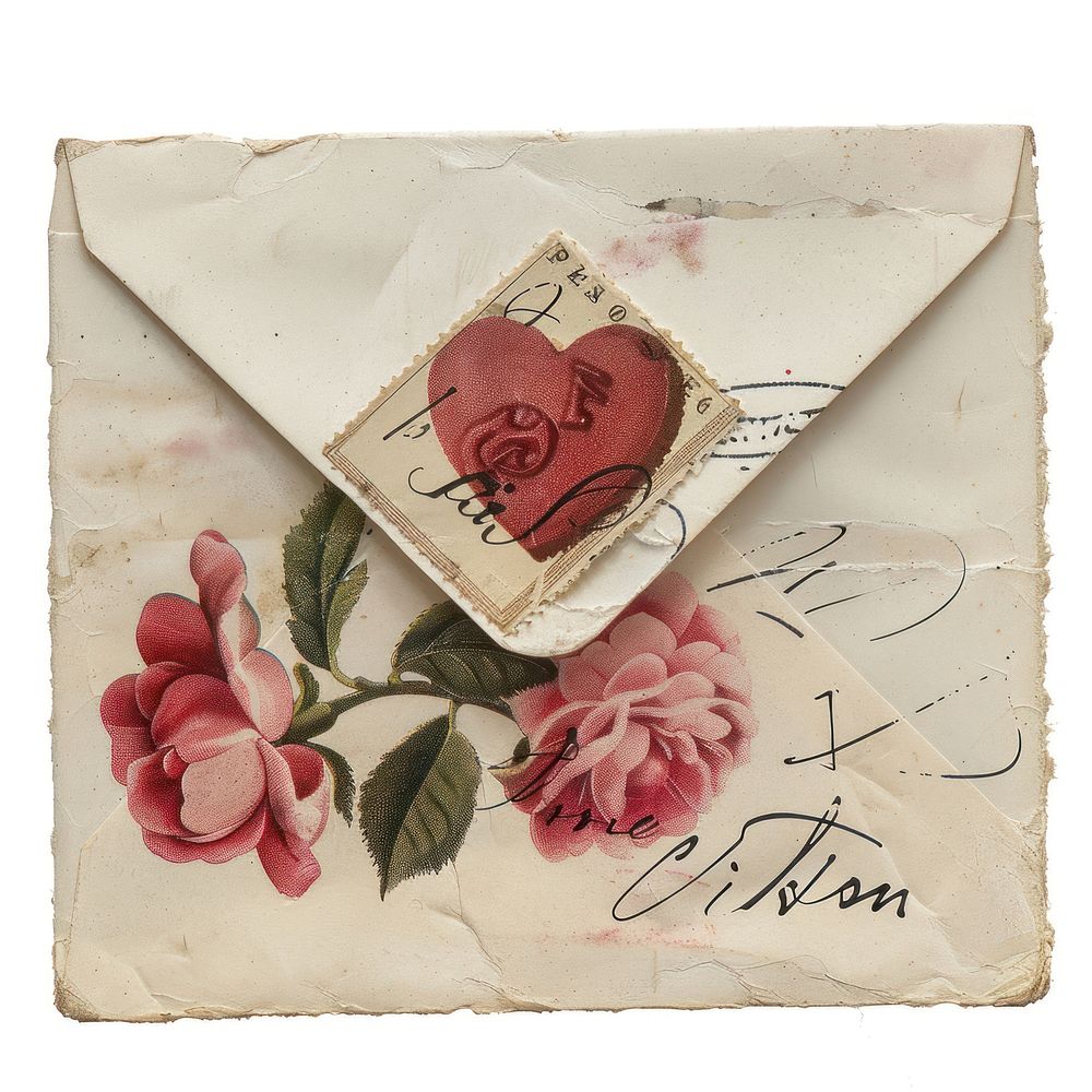 Envelope heart postage stamp envelope | Free Photo Illustration - rawpixel
