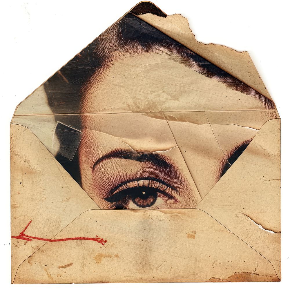 Envelope woman face envelope vintage | Free Photo Illustration - rawpixel