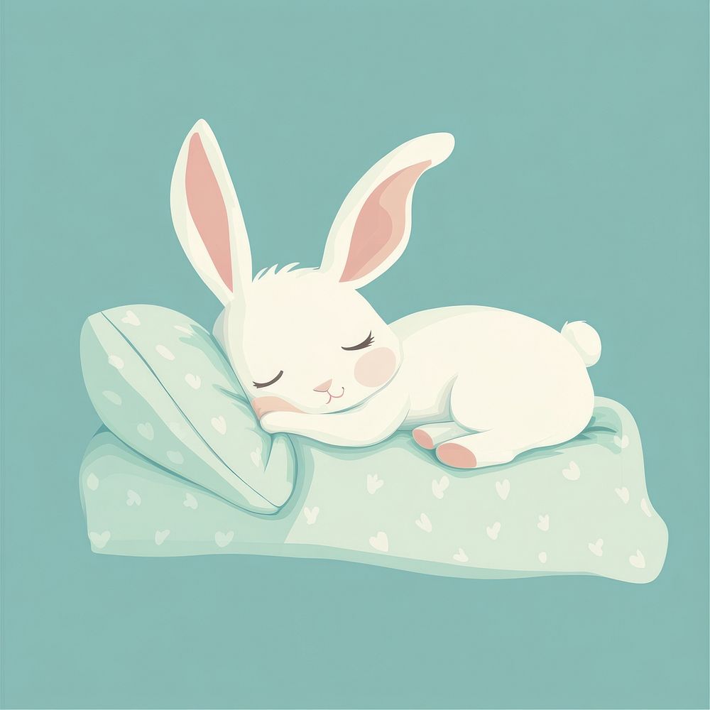 Sleeping rabbit illustration children animal. | Free Photo Illustration ...