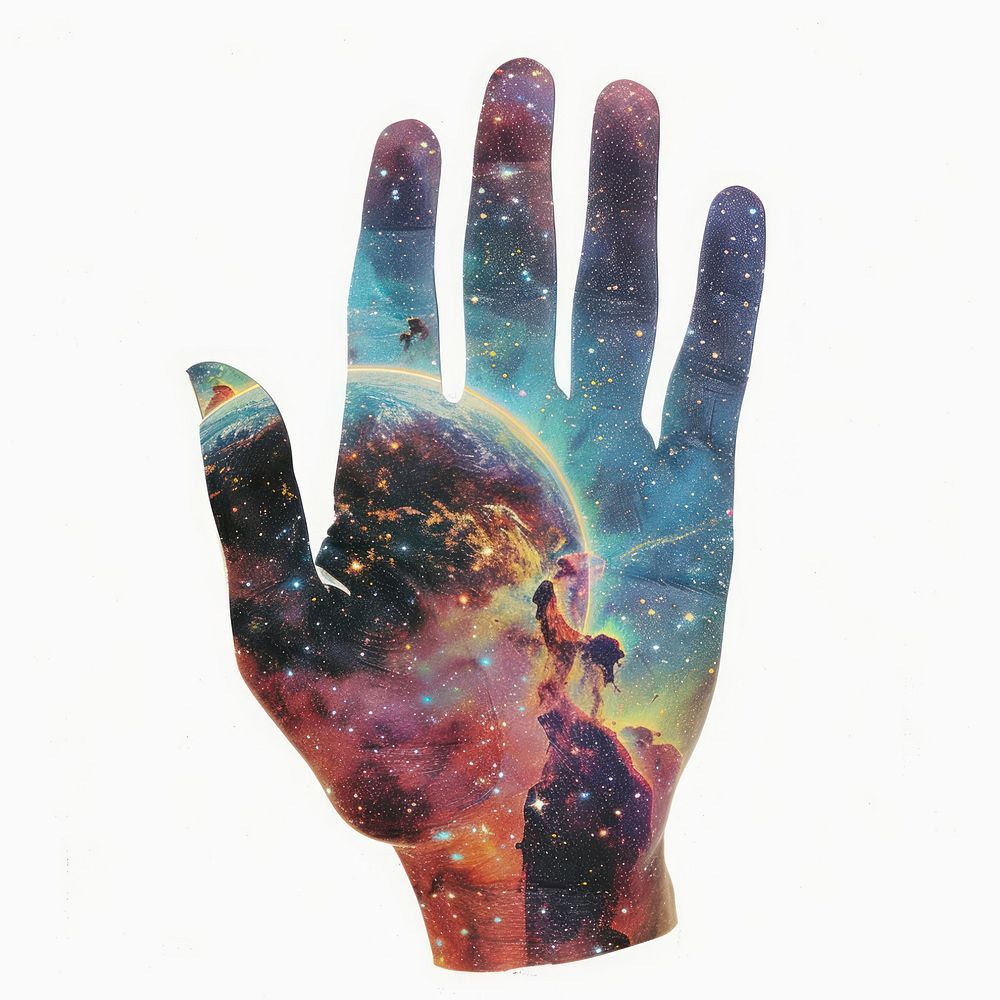 Hand galaxy art illustration accessories | Free Photo Illustration ...