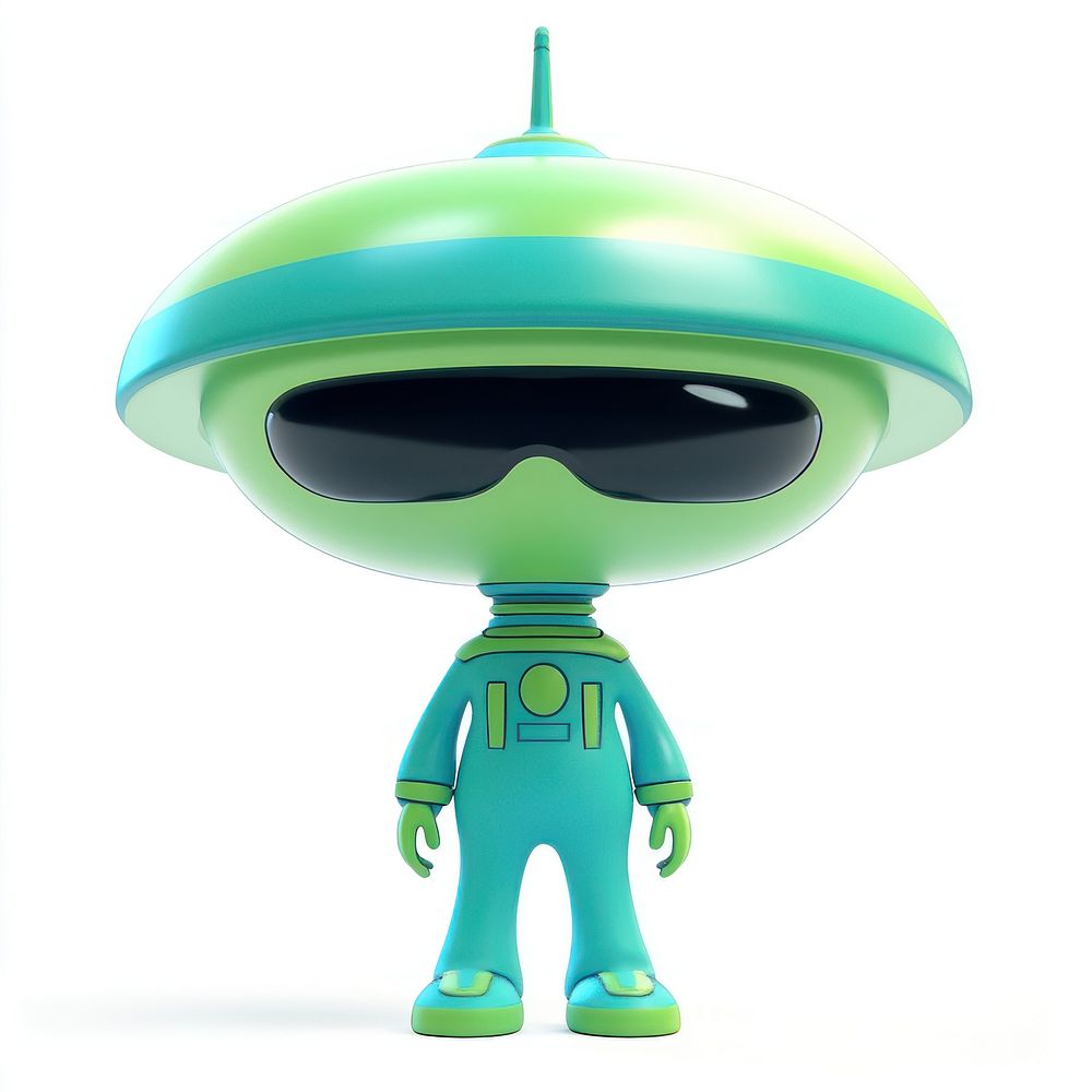 UFO alien pilot illustration green | Free Photo Illustration - rawpixel