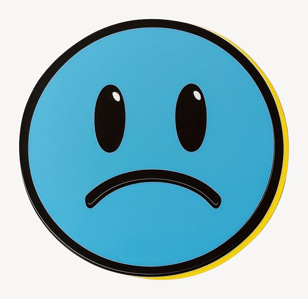 Simple blue sad face graphic | Free Vector - rawpixel