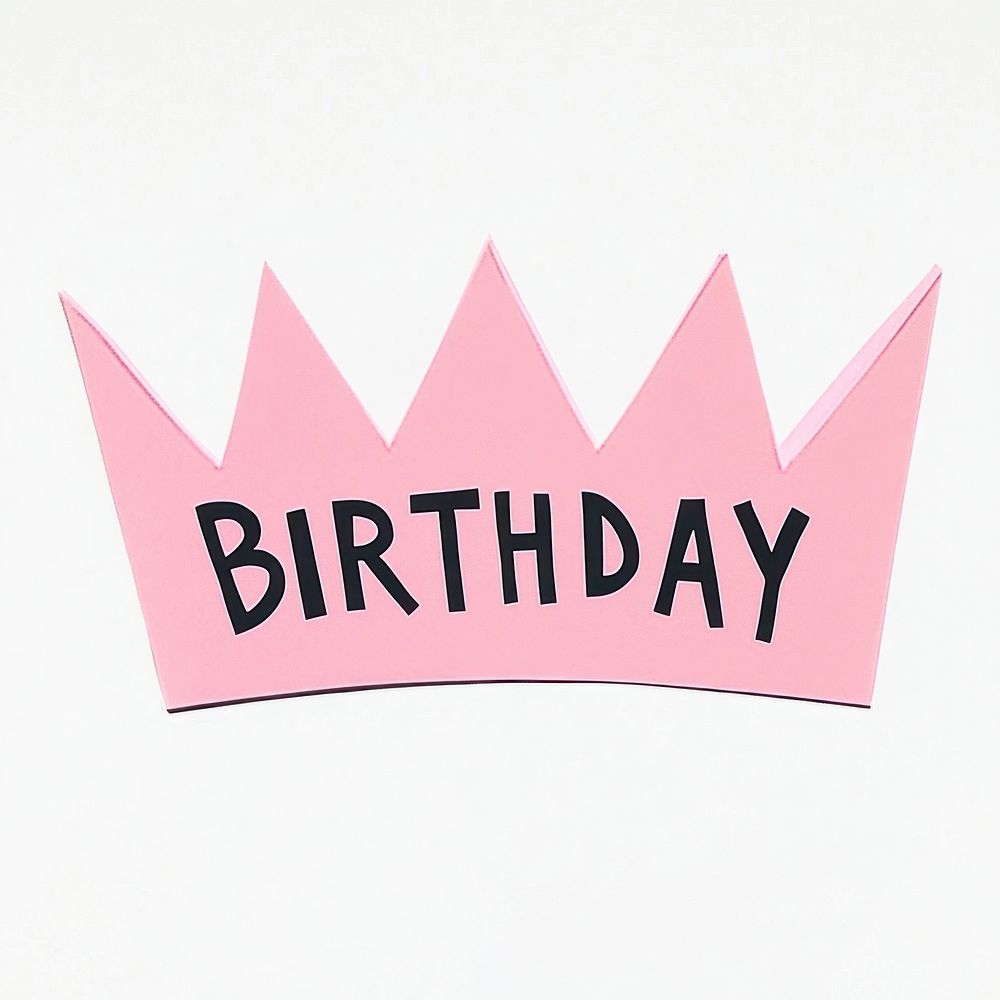 Pink paper crown birthday celebration | Free Photo Illustration - rawpixel