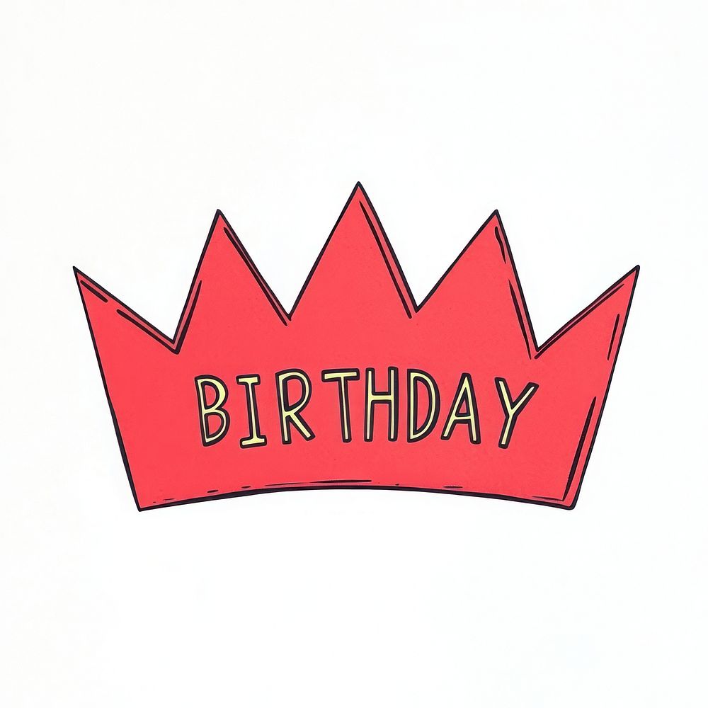 Red paper crown birthday illustration | Free Photo Illustration - rawpixel