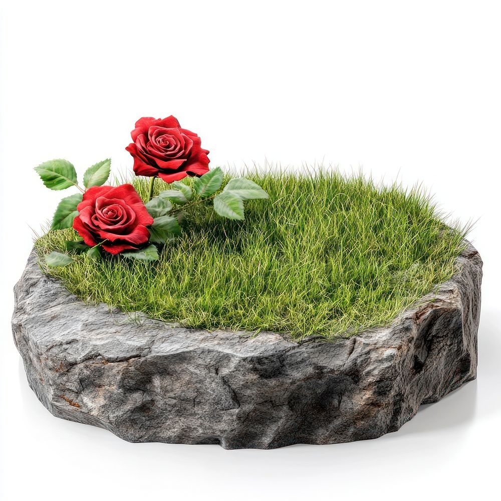 Grass field rocky red rose | Free Photo - rawpixel