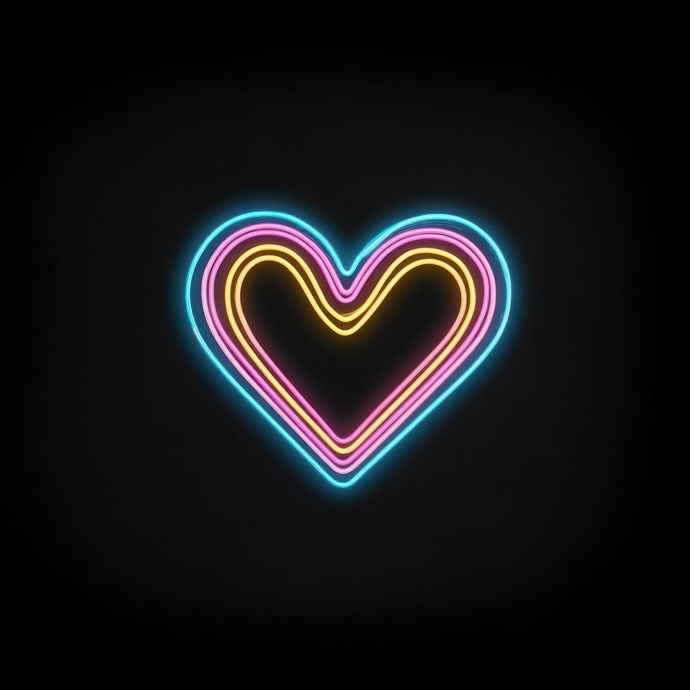 Concentric neon grow heart lights | Free Photo Illustration - rawpixel