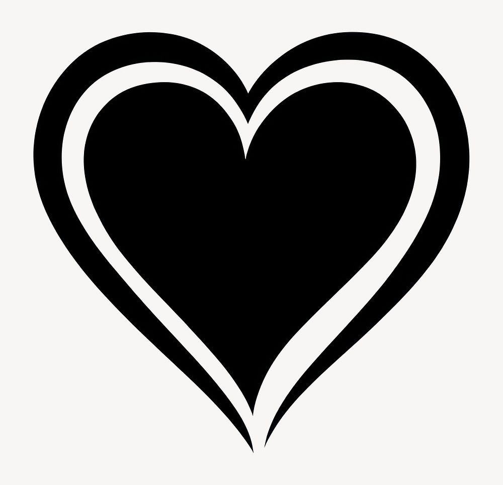 Black heart logo illustration minimalist | Free Vector - rawpixel