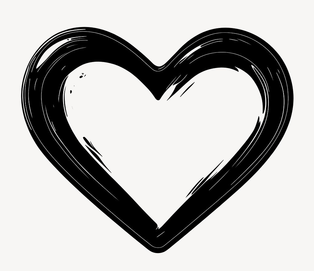 Black heart logo illustration symbol | Free Vector - rawpixel