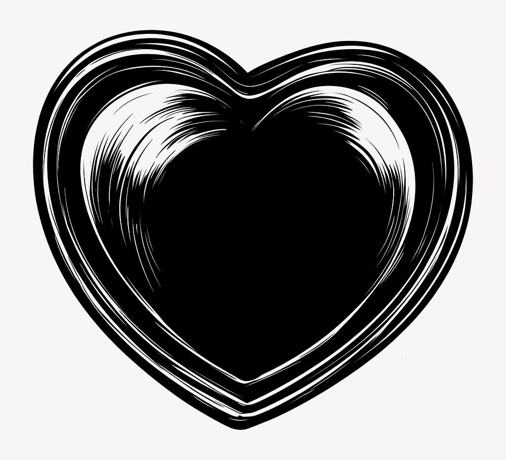 Black saturn heart illustration white | Free Vector - rawpixel