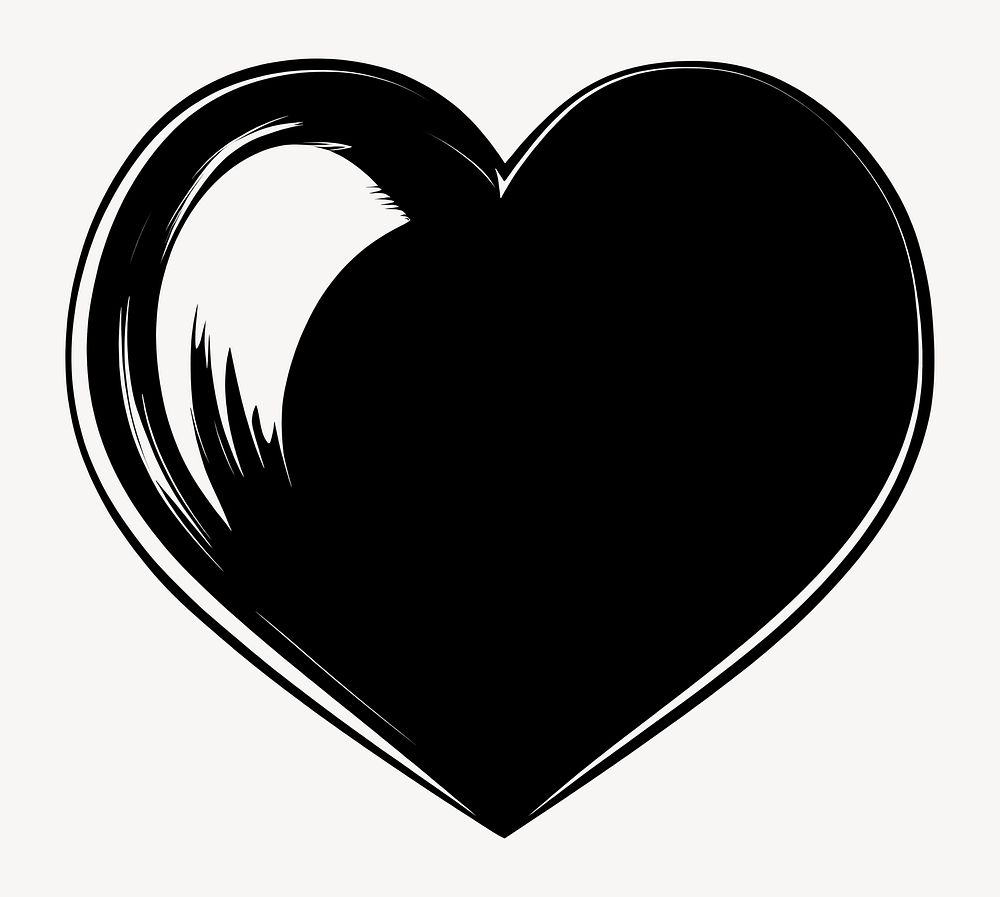 Black saturn heart illustration symbol | Free Vector - rawpixel