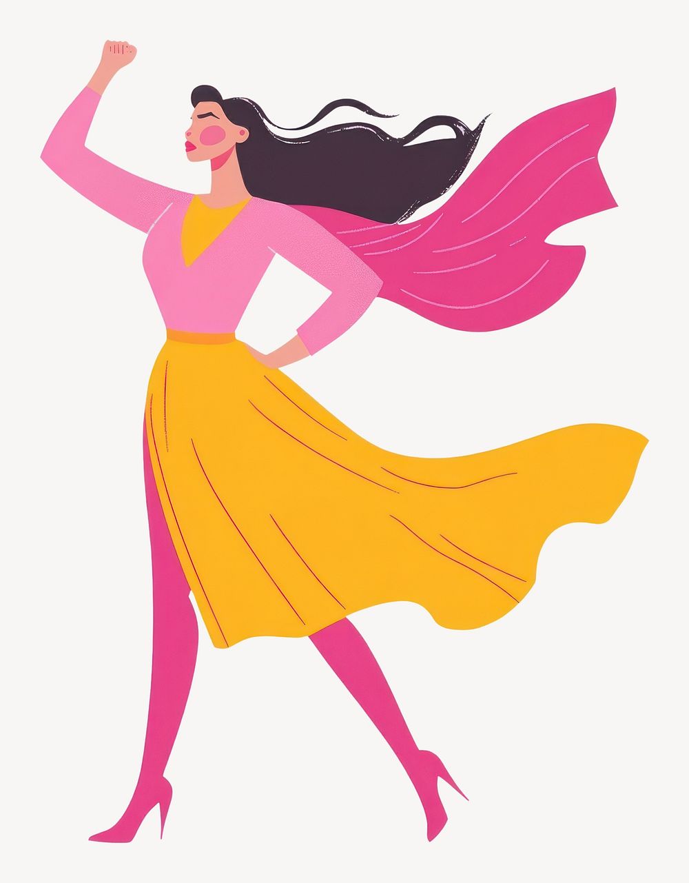 Female power illustration pink empowerment | Free Vector - rawpixel