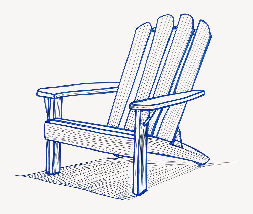 Outline Adirondack chair drawing adirondack | Free Vector - rawpixel