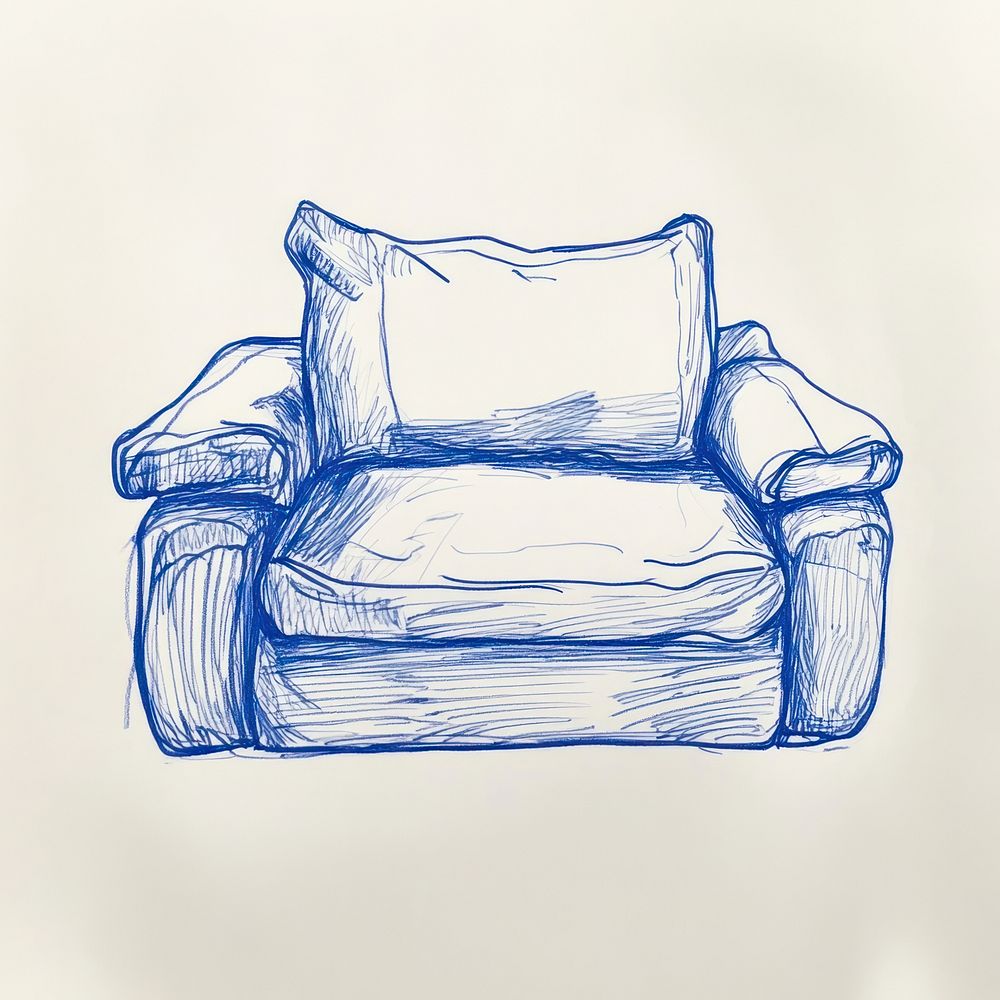Outline Futon drawing furniture sketch. | Free Photo Illustration ...
