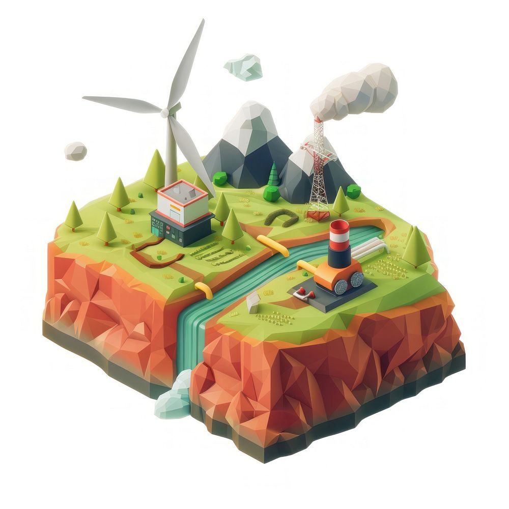 Illustration geothermal isometric wind. | Free Photo Illustration ...