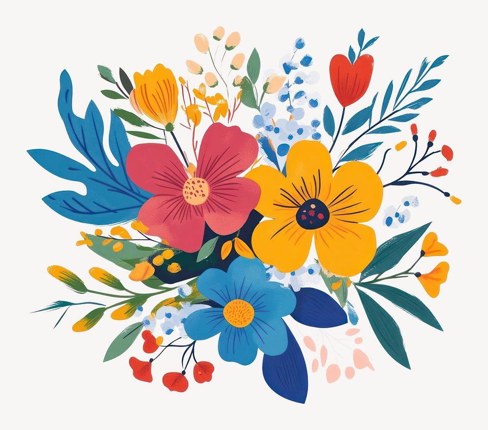 Floral colorful flowers art vector | Free Vector - rawpixel