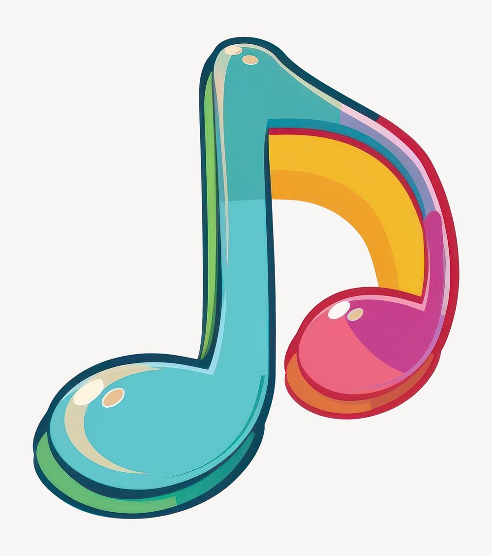 One colorful Eighth note illustration | Free Vector - rawpixel