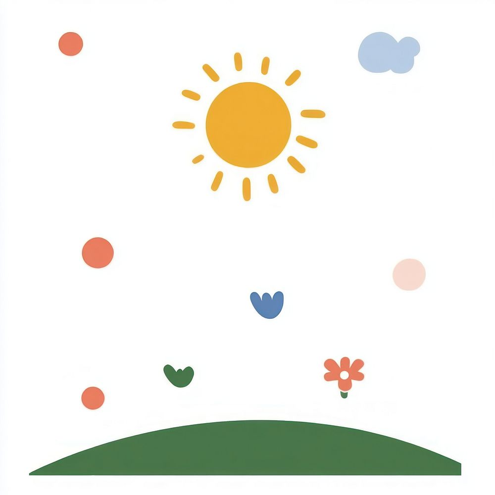 Sunny illustration colorful nature. | Free Photo Illustration - rawpixel