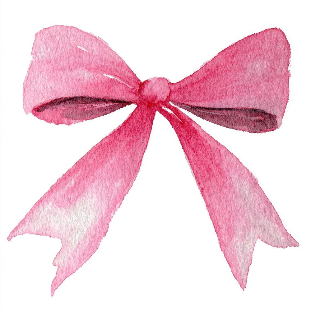 Elegant pink watercolor bow | Free Photo Illustration - rawpixel