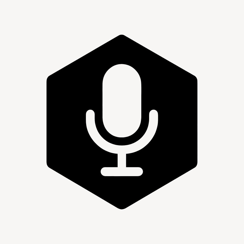 Microphone icon in hexagon | Free Photo Illustration - rawpixel