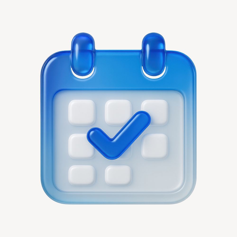 Blue calendar checkmark icon | Free Photo Illustration - rawpixel