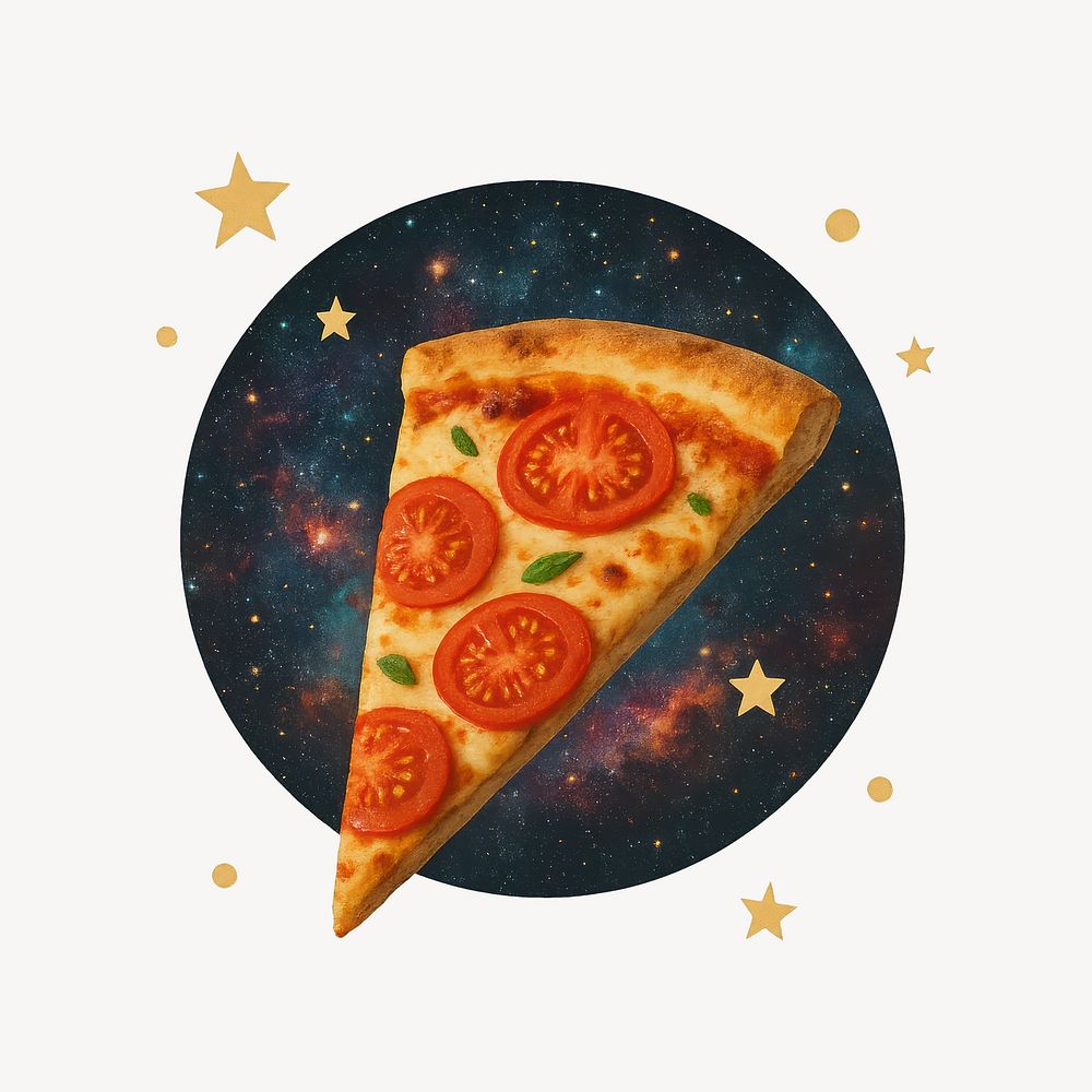 Cosmic pizza slice illustration | Free Photo Illustration - rawpixel
