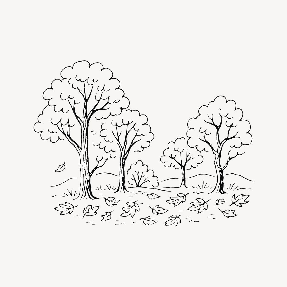 Forest Etching Drawing Tree Art Images | Free Photos, PNG Stickers ...