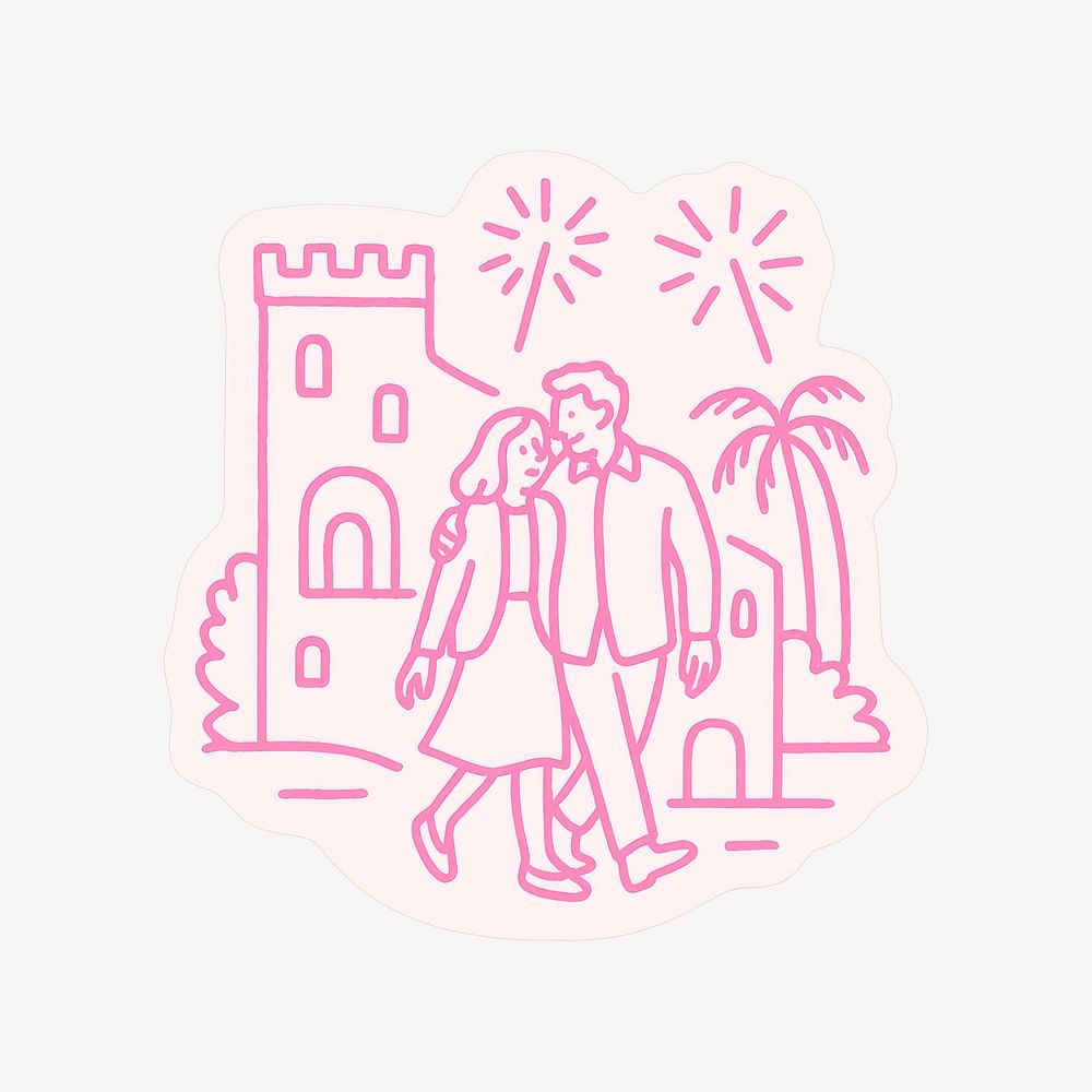 Pink Castle Art Background Light Sticker Images | Free Photos, PNG ...