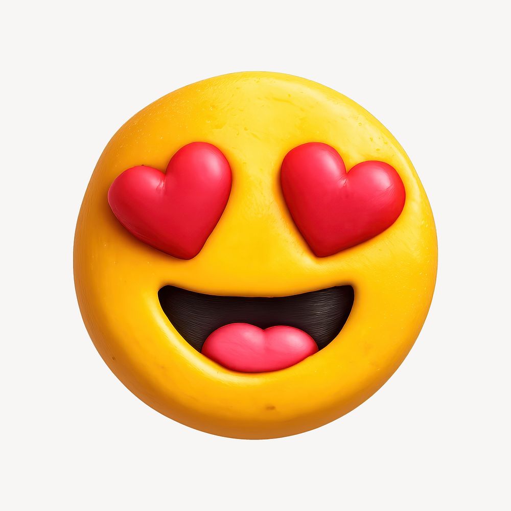 Love Emoji 3d Face Isolated Emoticon Images | Free Photos, PNG Stickers ...
