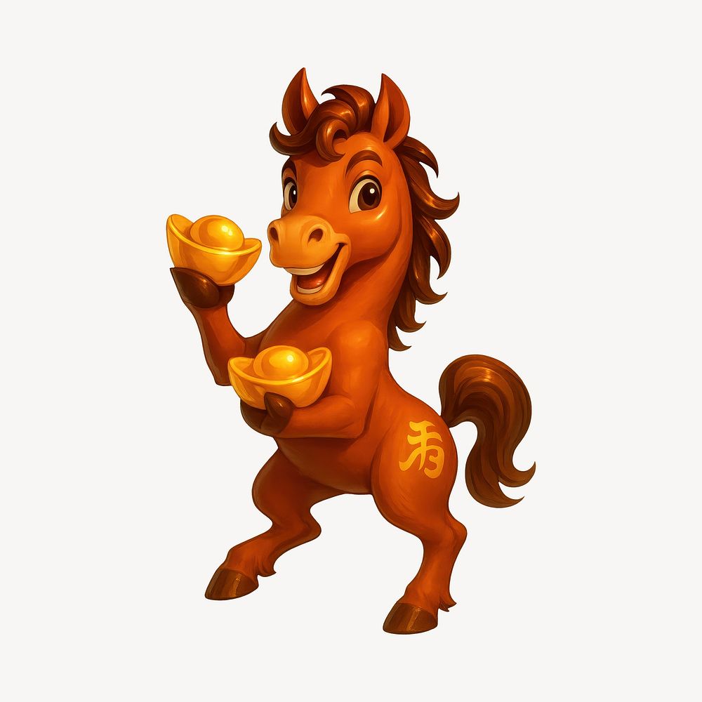 Happy New Cartoon Celebration Gold Images | Free Photos, PNG Stickers ...