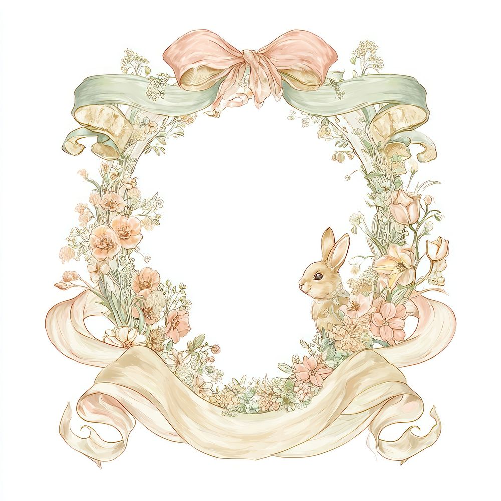 Bunny And Flower Nature Border Isolated Images | Free Photos, PNG ...