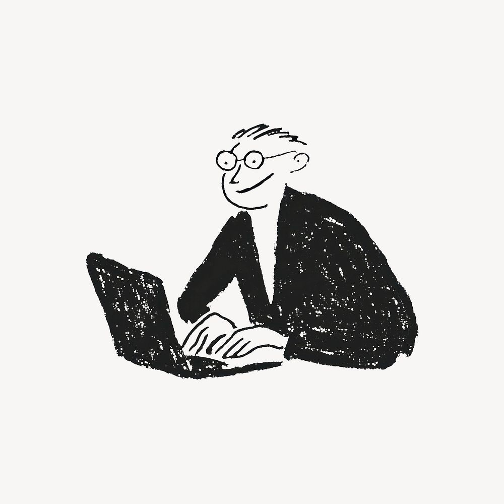 Person typing on laptop illustration | Free Photo Illustration - rawpixel