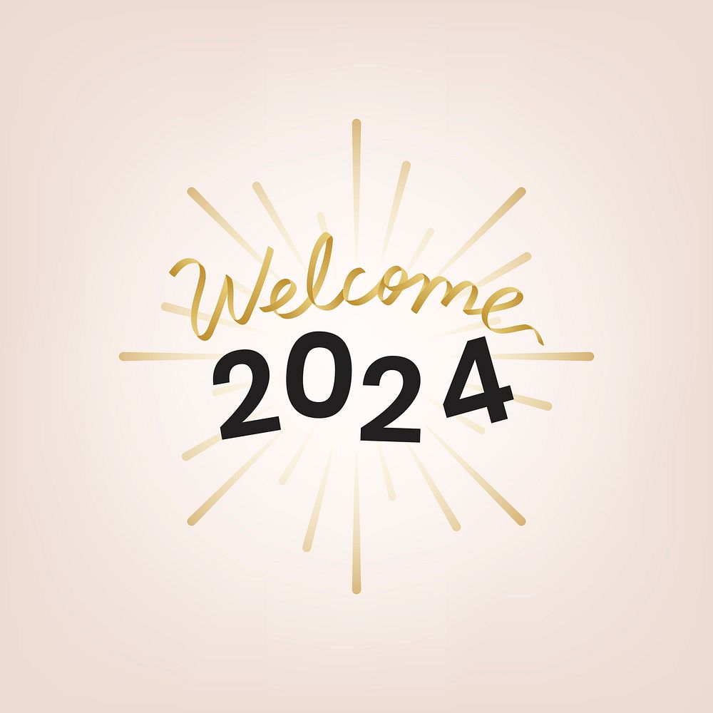 2024 welcome new year text, | Free Vector - rawpixel