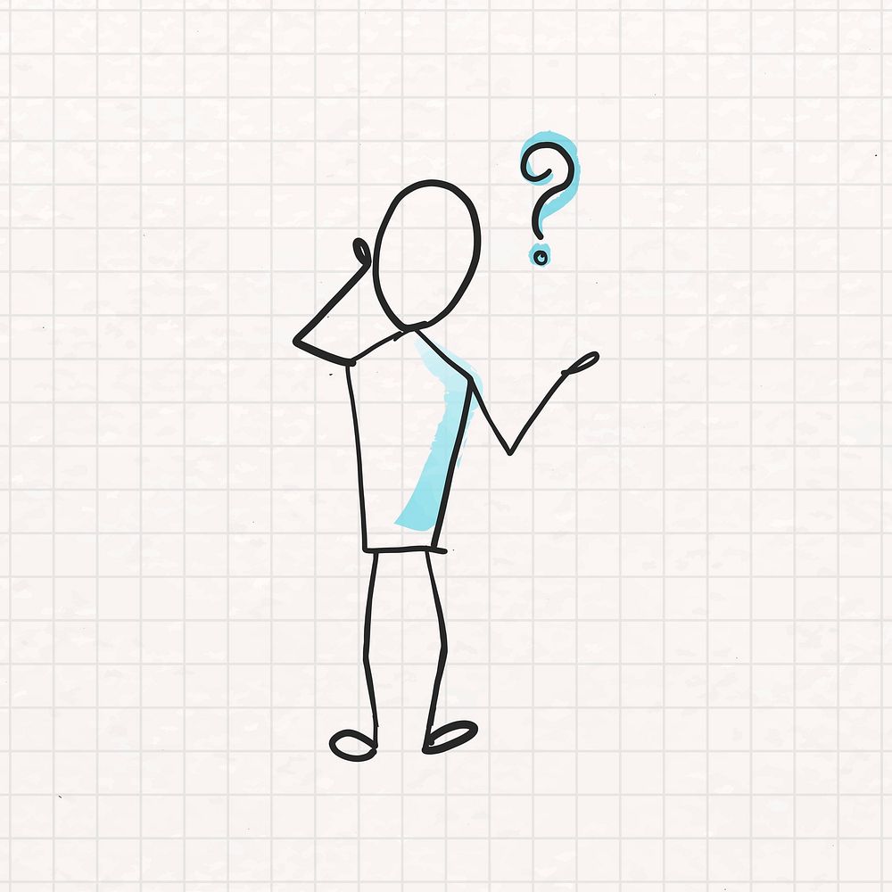 Person asking a question, stickman | Free PSD - rawpixel