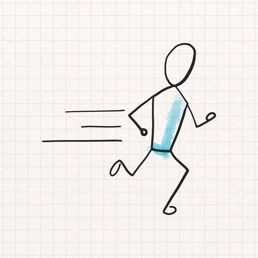Running man, cartoon doodle vector | Free Vector - rawpixel