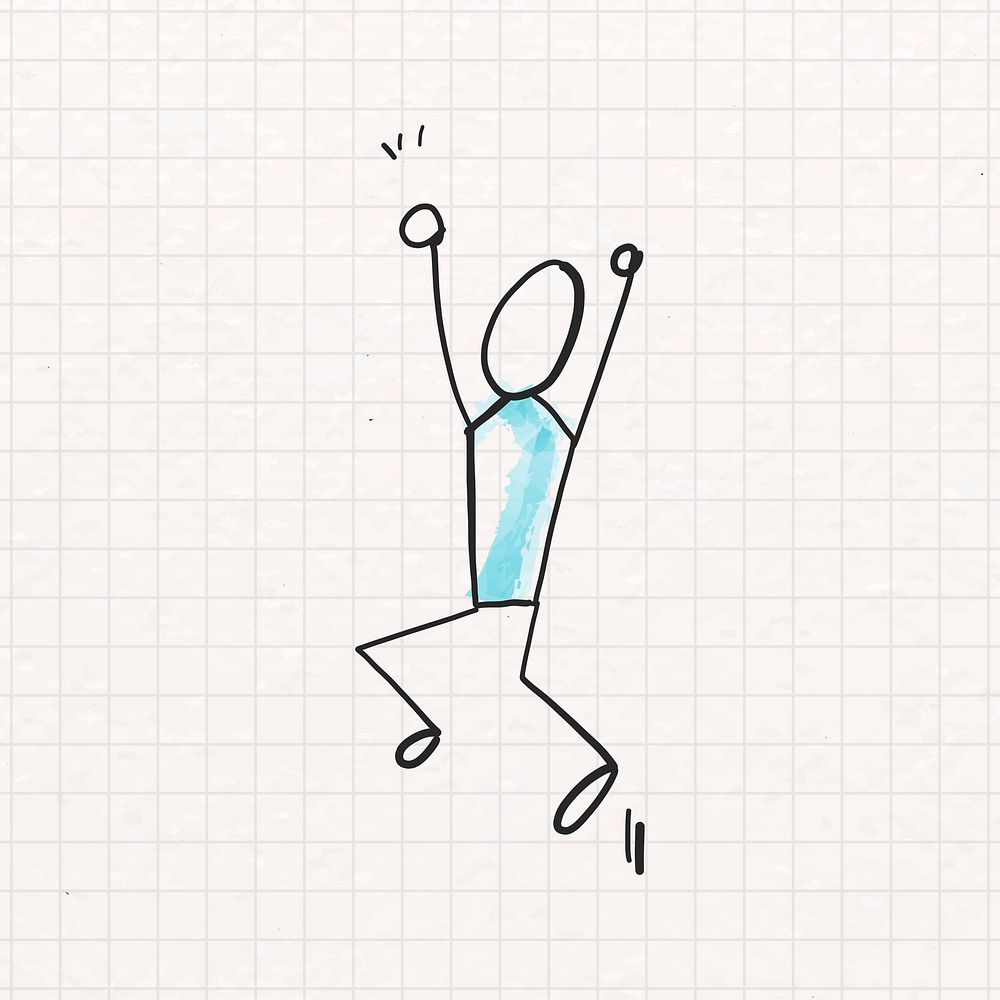 Happy person celebrating success doodle | Free PSD - rawpixel