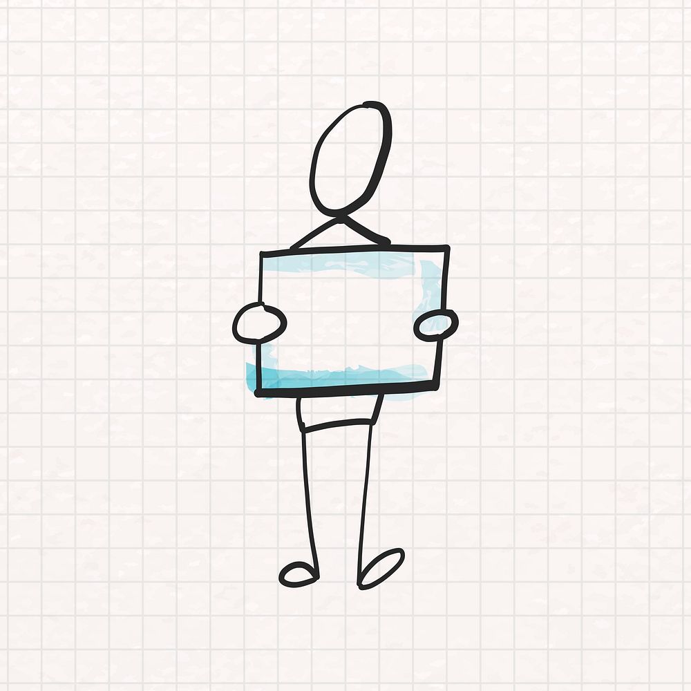 Man holding empty sign, cartoon | Premium Vector - rawpixel