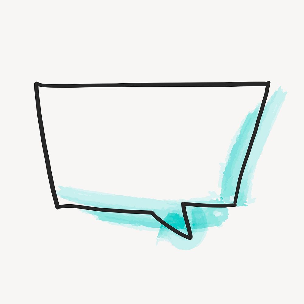 Rectangle speech bubble, doodle clipart | Free PSD - rawpixel