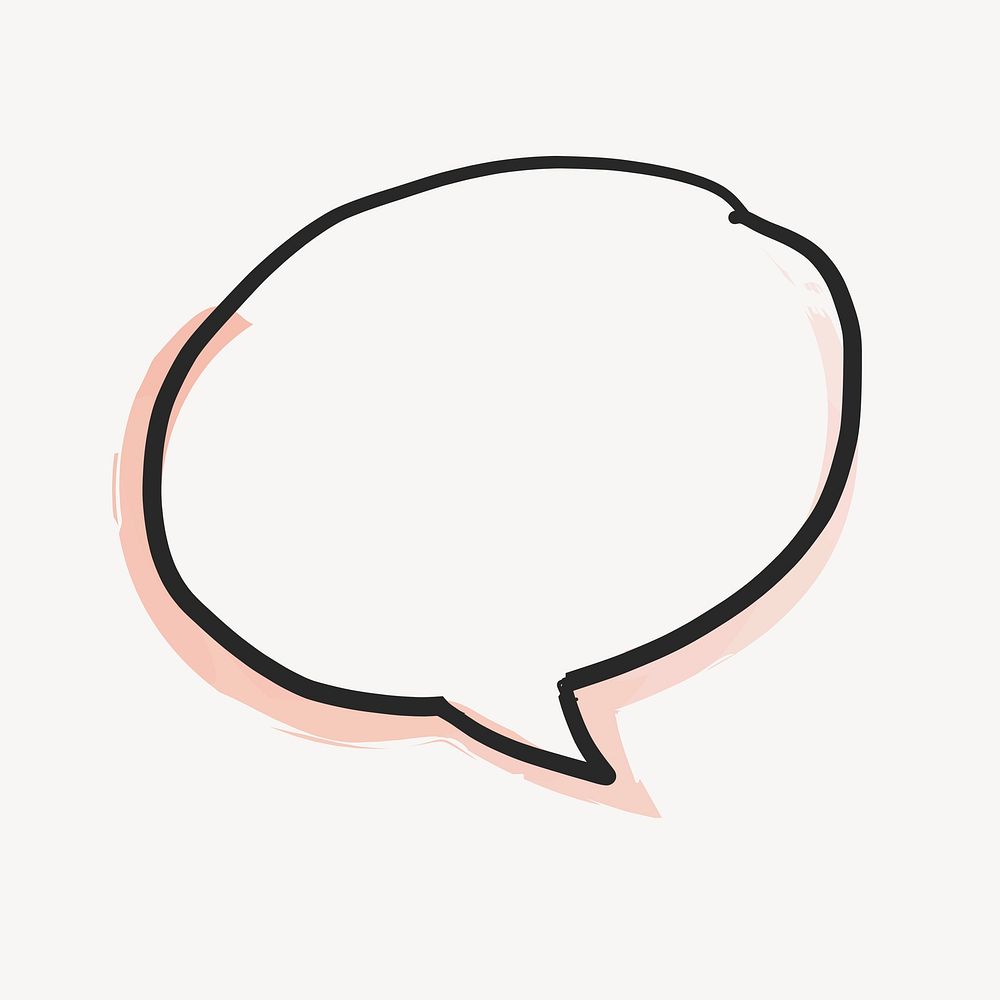 Blank speech bubble, doodle clipart | Premium Vector - rawpixel