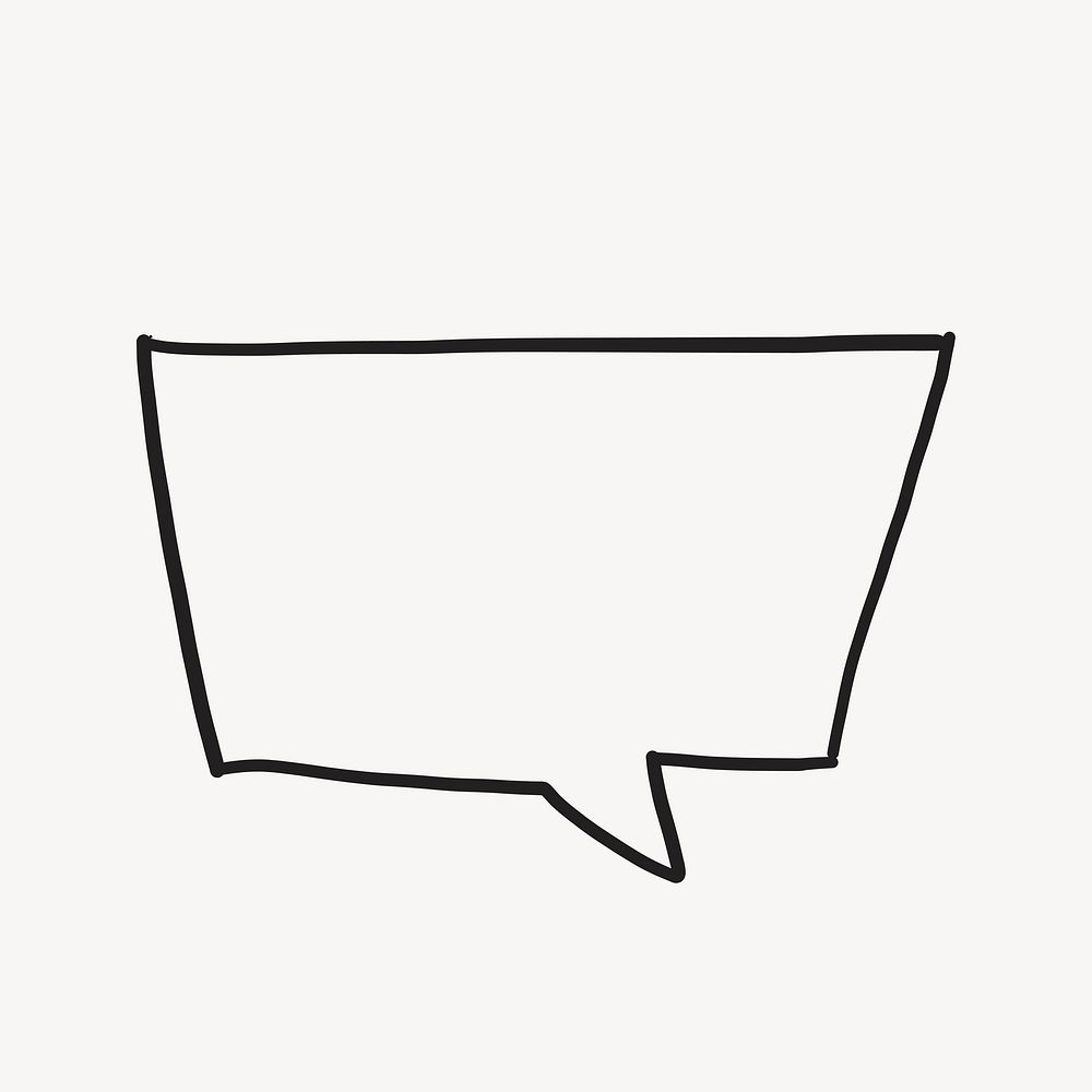 Rectangle speech bubble, doodle clipart | Free Photo - rawpixel