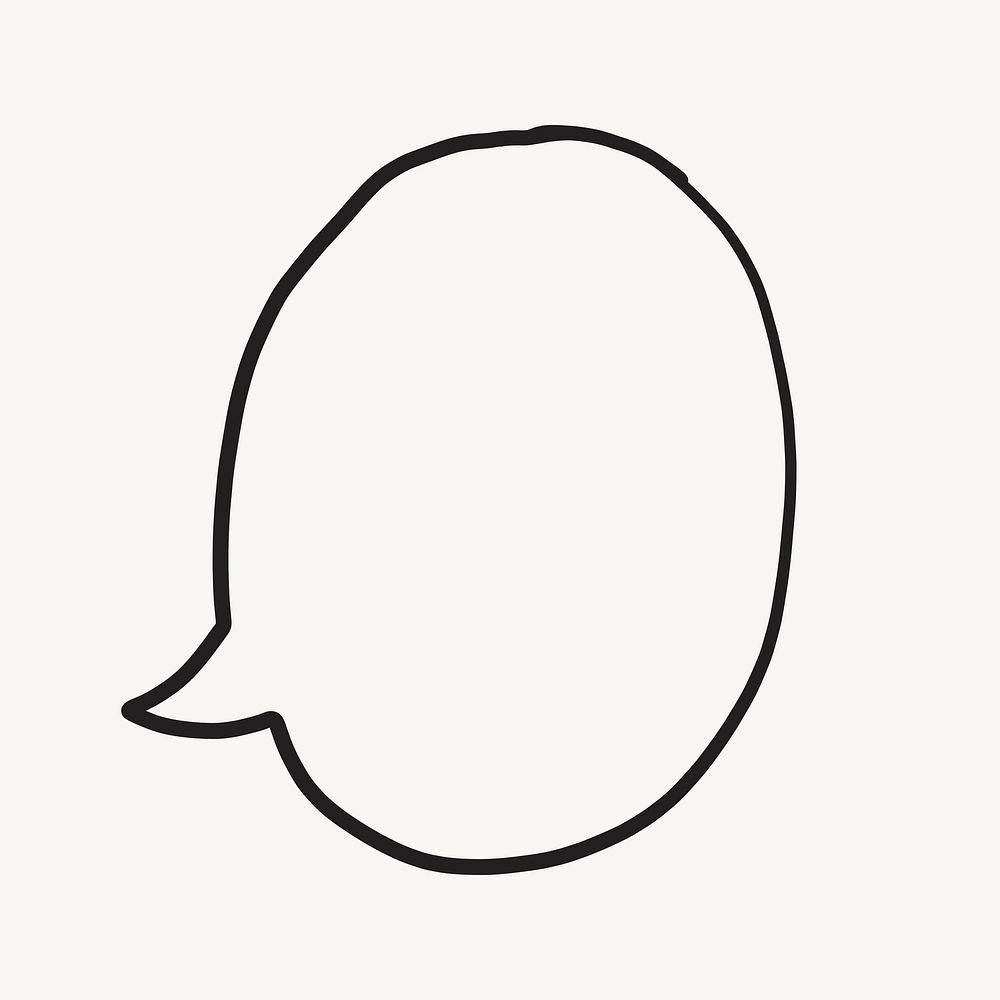 Round speech bubble, doodle clipart | Free Vector - rawpixel