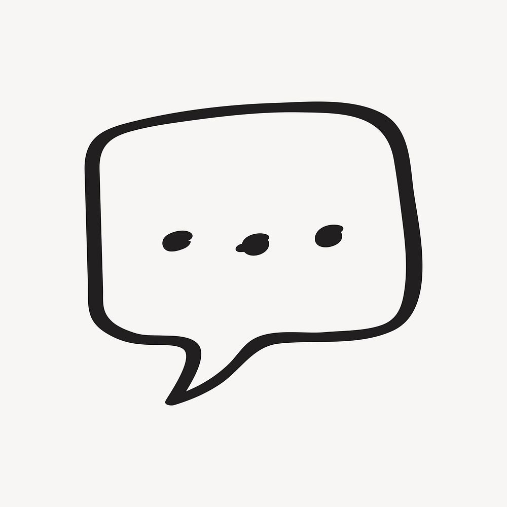 Speech bubble doodle, ellipsis sign | Free Vector - rawpixel