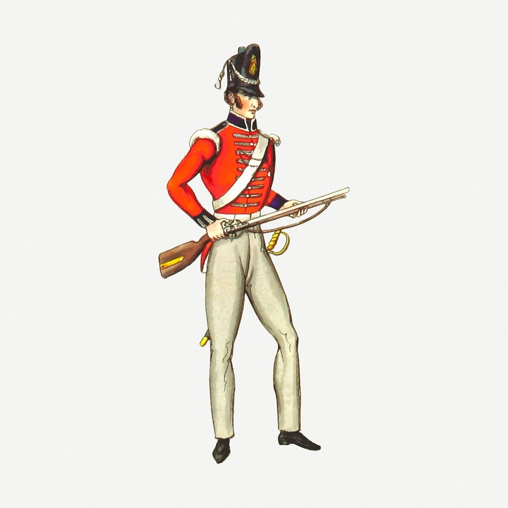 British royal guard sticker, vintage | Free PSD - rawpixel