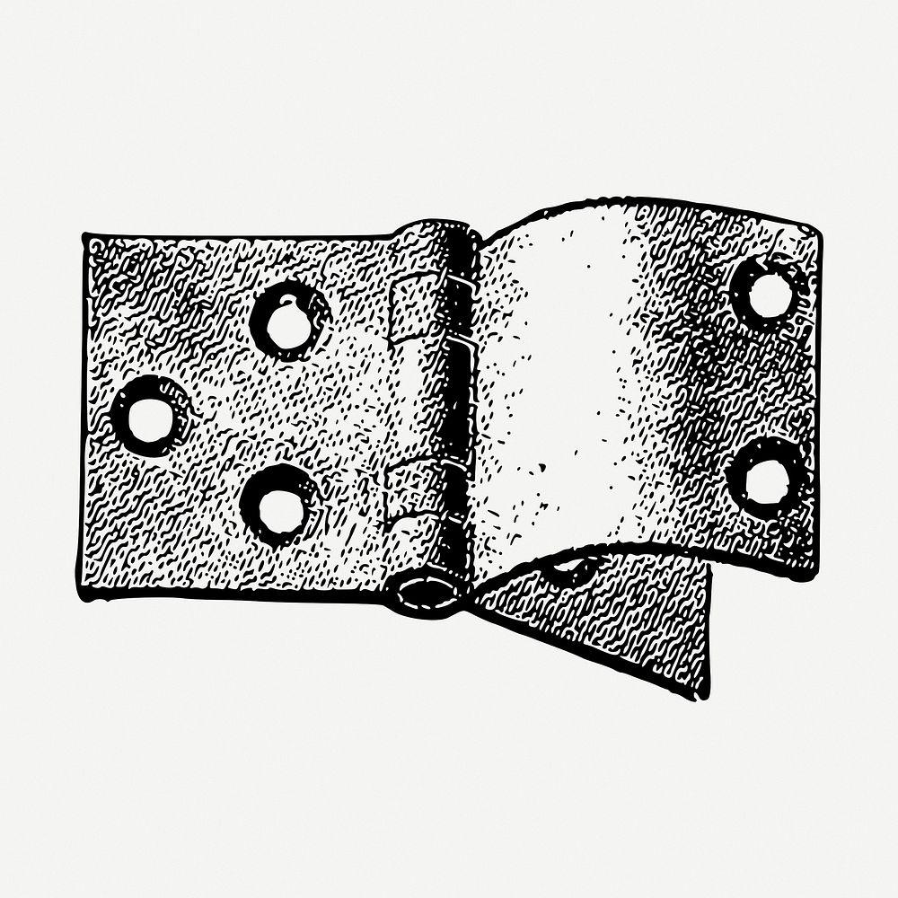 Vintage door hinge drawing, object | Free PSD - rawpixel